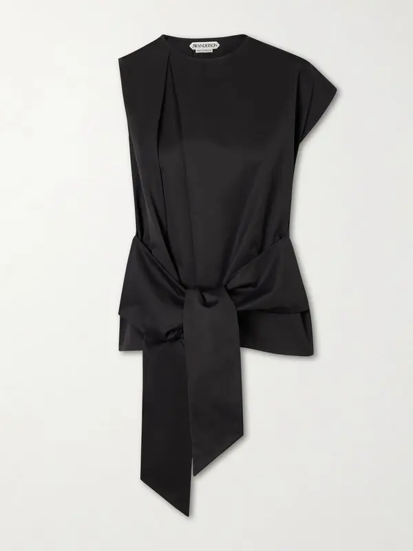 JW Anderson Cotton Top With Oversized Bow Detail - Black