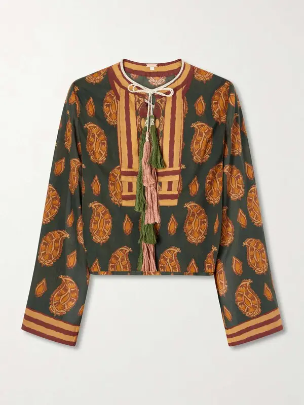 Johanna Ortiz Sun Whisper Printed Cotton Blouse