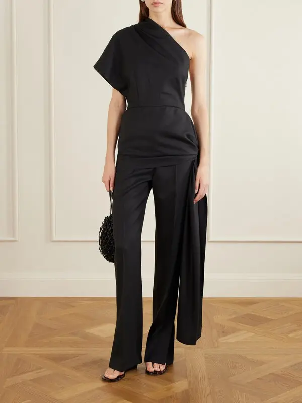 HEIRLOME Marianne Asymmetrical One-shoulder Silk Top