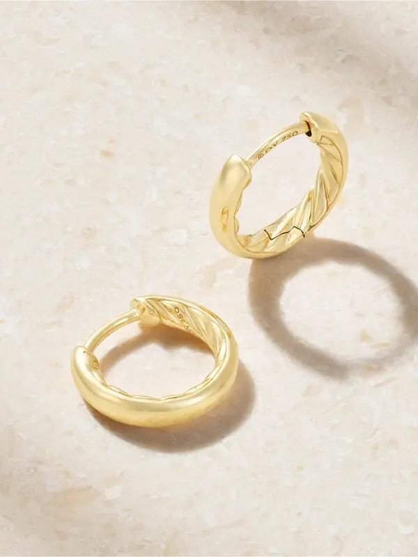 David Yurman Mercer Hoop Earrings In 18k Yellow - Gold