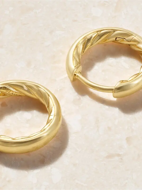 David Yurman Mercer Hoop Earrings In 18k Yellow