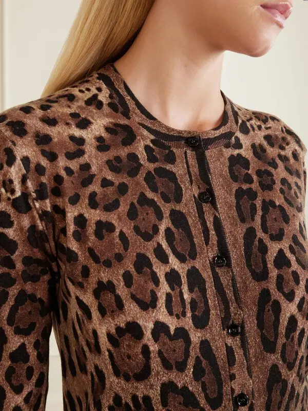 Dolce & Gabbana Leopard-print Wool-blend Cardigan - Leopard Print