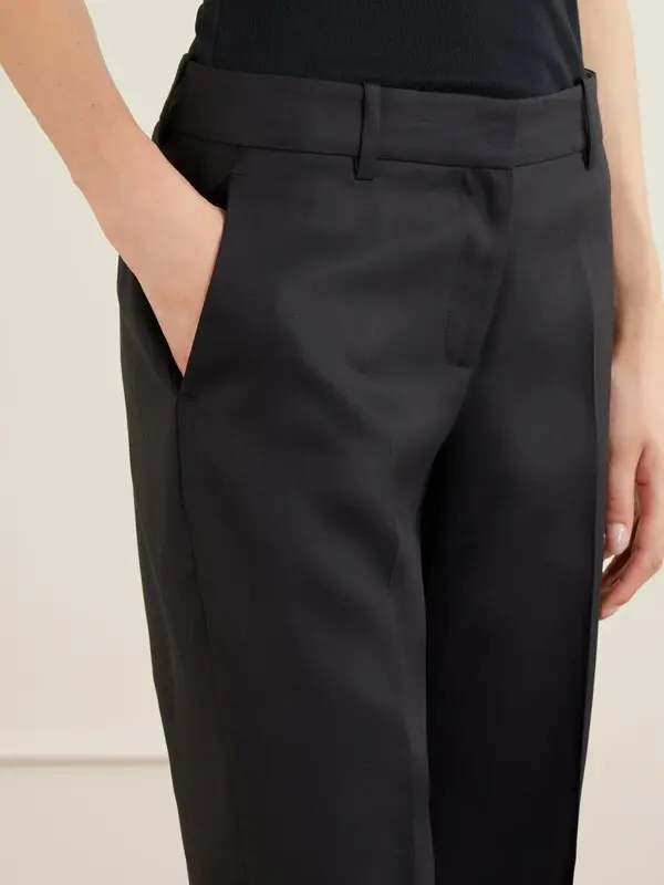 HEIRLOME Petula Pleated Silk-twill Straight-leg Pants