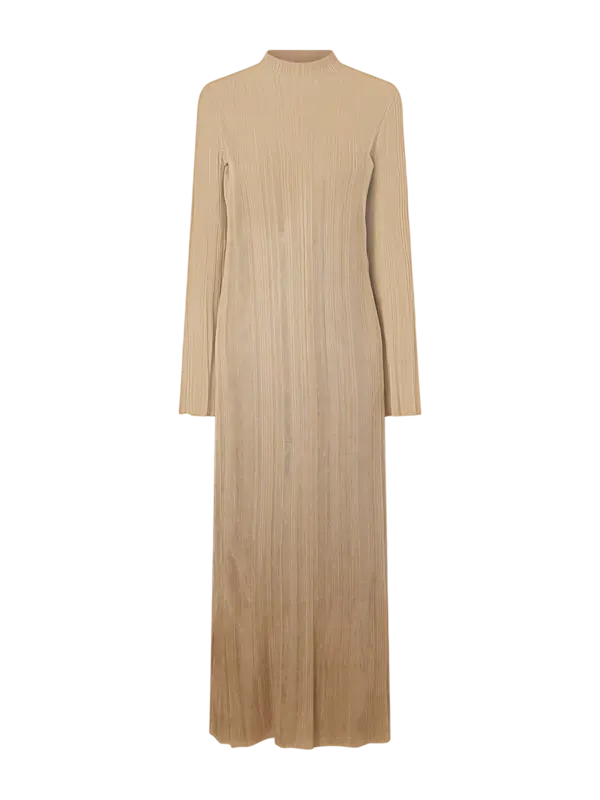 Gabriela Hearst Atira Silk Ribbed Maxi Dress - Brown