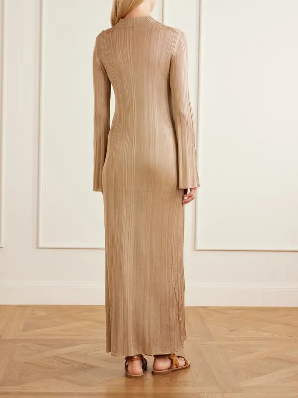 Gabriela Hearst Atira Silk Ribbed Maxi Dress