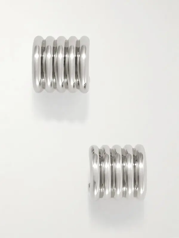 DEHANCHE Hollyhock Sculptural Earrings - Silver