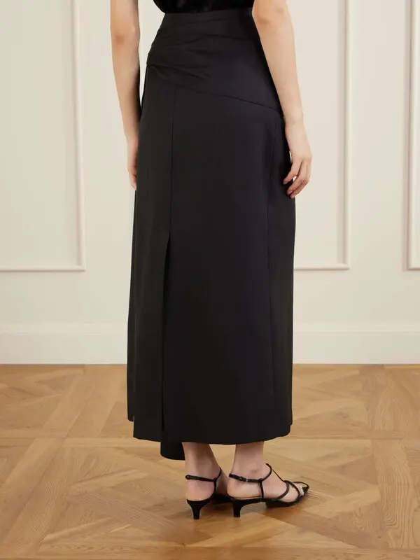 HEIRLOME Helena Silk-twill Midi Skirt