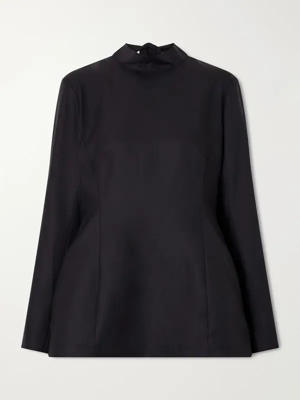 HEIRLOME Yasmin Silk-twill Blouse - Black
