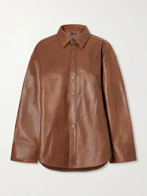 HAIKURE Victoria Leather Shirt - Brown