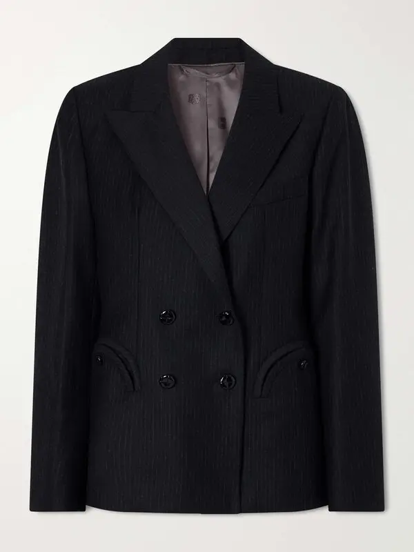 BLAZÉ MILANO Charmer Pinstriped Wool Blazer
