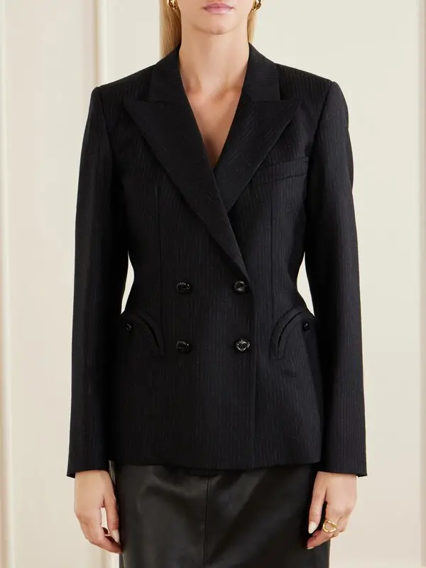BLAZÉ MILANO Charmer Pinstriped Wool Blazer