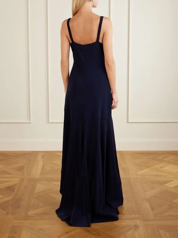 Stella McCartney Asymmetric Ruffled Crepe Maxi Dress