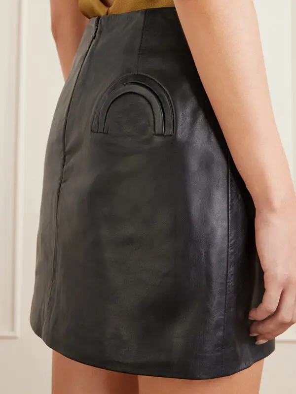 BLAZÉ MILANO High-waisted Leather Mini Skirt