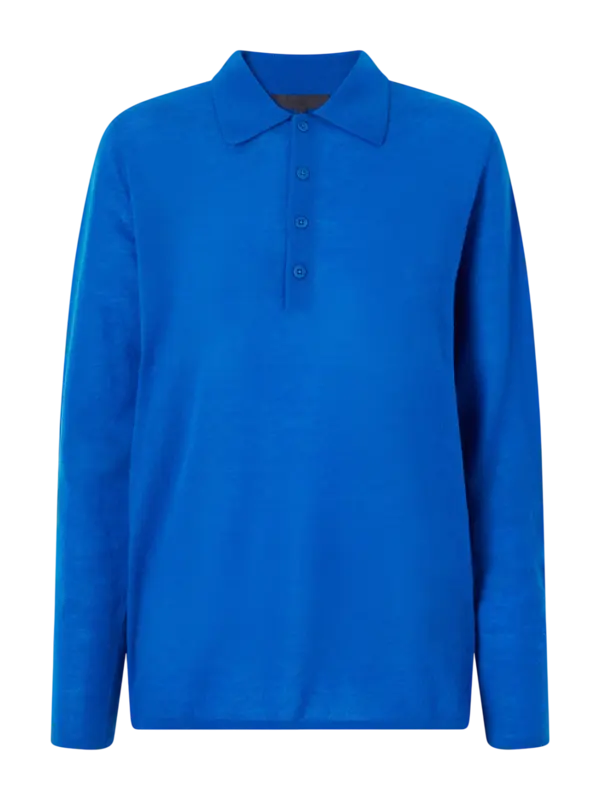 Tibi Wool-blend Knit Polo Sweater - Blue