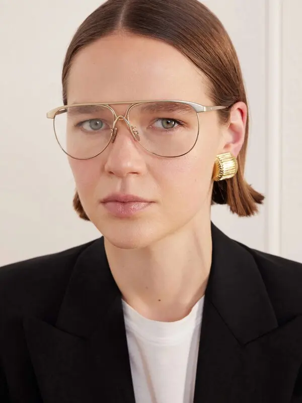 Celine Aviator-style Metal Glasses