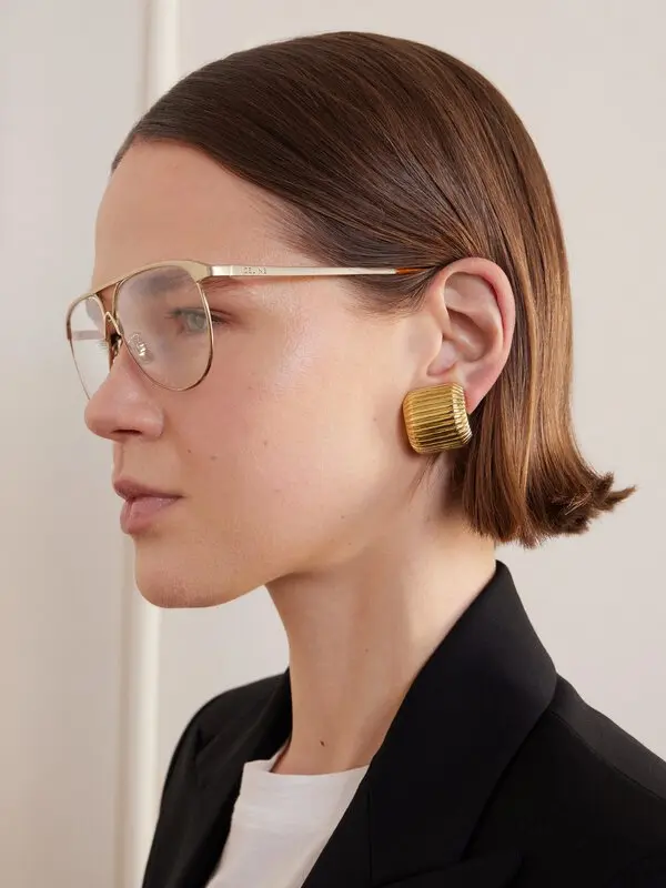 Celine Aviator-style Metal Glasses