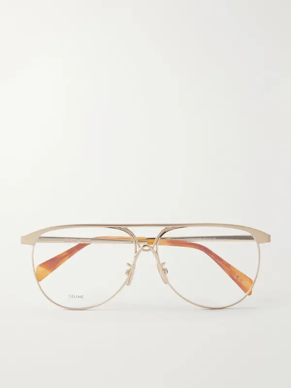 Celine Aviator-style Metal Glasses - Gold