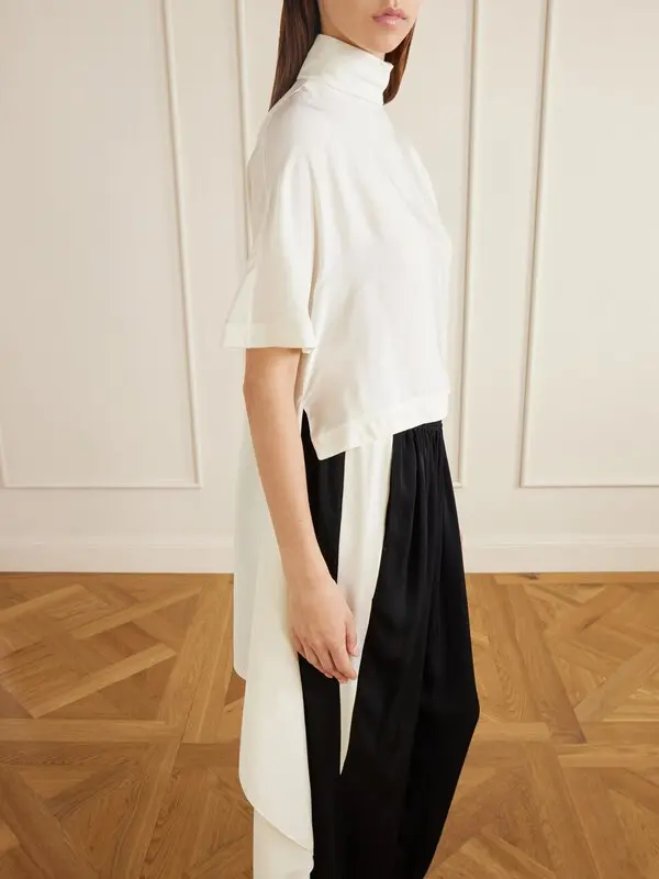 Alaïa Asymmetric Cady Blouse - White