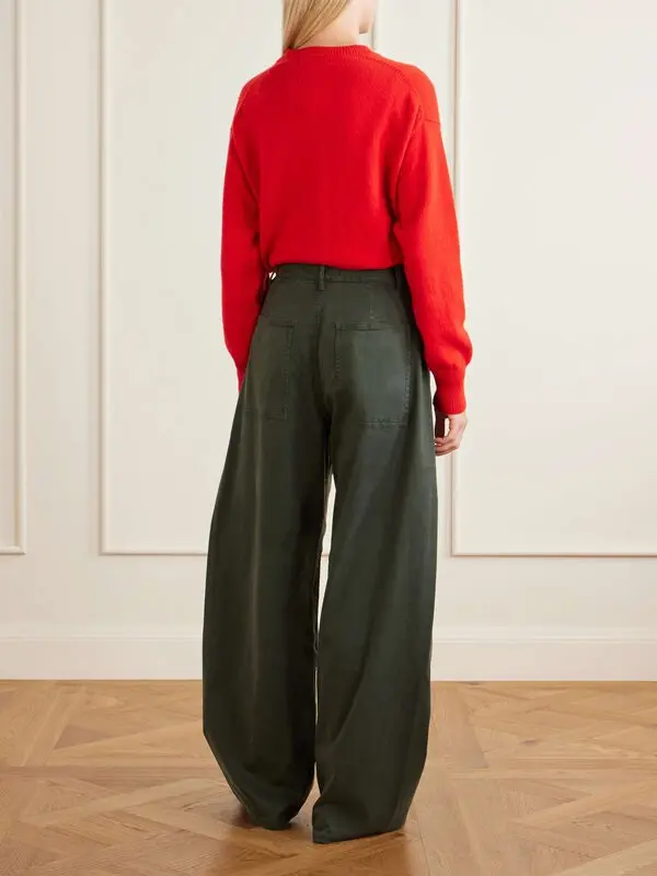 Tibi Stretch Twill Wide-leg Pants