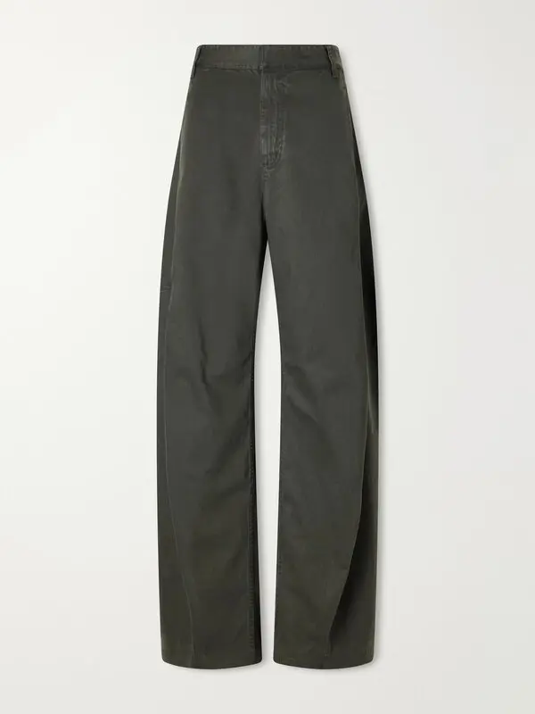 Tibi Stretch Twill Wide-leg Pants - Green