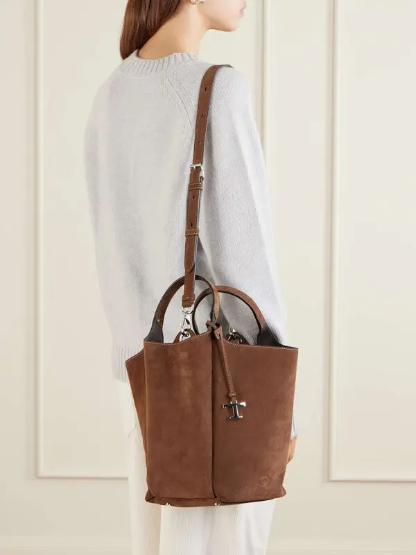 TOD'S Apa Secchiello Piccolo Suede Shoulder Bag