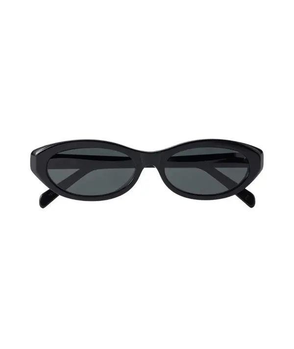Celine Triomphe Oval Acetate Sunglasses - Black