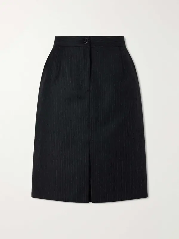 BLAZÉ MILANO Popeye Pinstriped Wool Knee-length Skirt