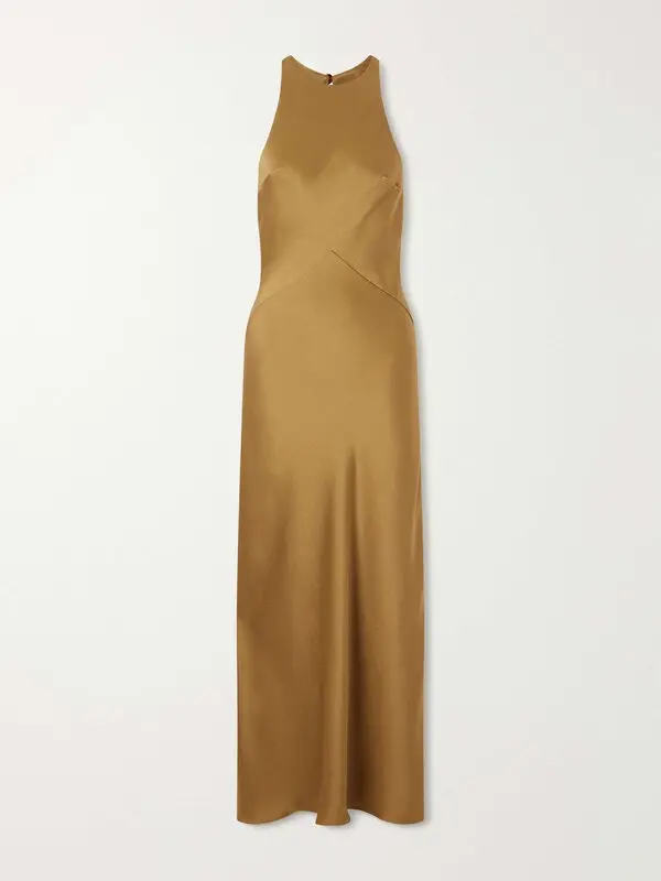 BLAZÉ MILANO Novalis Crepe Midi Dress - Gold