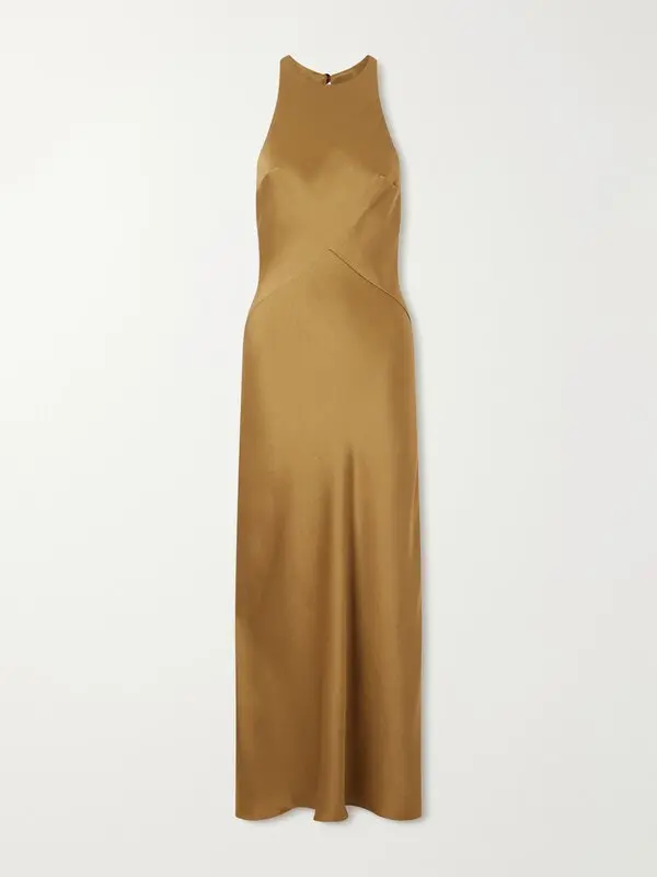 BLAZÉ MILANO Novalis Crepe Midi Dress - Gold