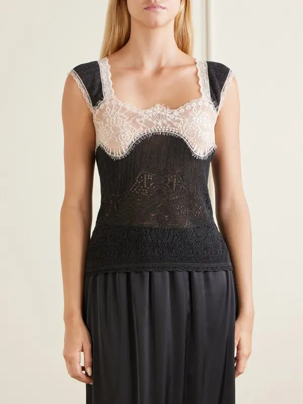 Anna Sui Lace-trimmed Jersey Cami