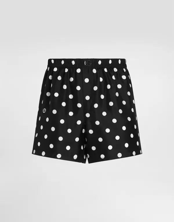 Dolce & Gabbana Polka Dot-print Silk Twill Boxer Shorts - Multicolor
