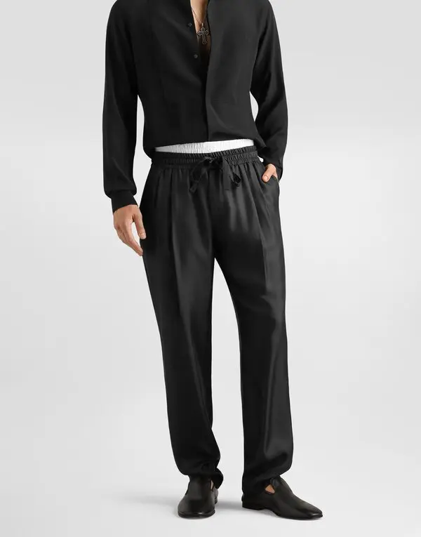 Dolce & Gabbana Silk Twill Jogging Trousers