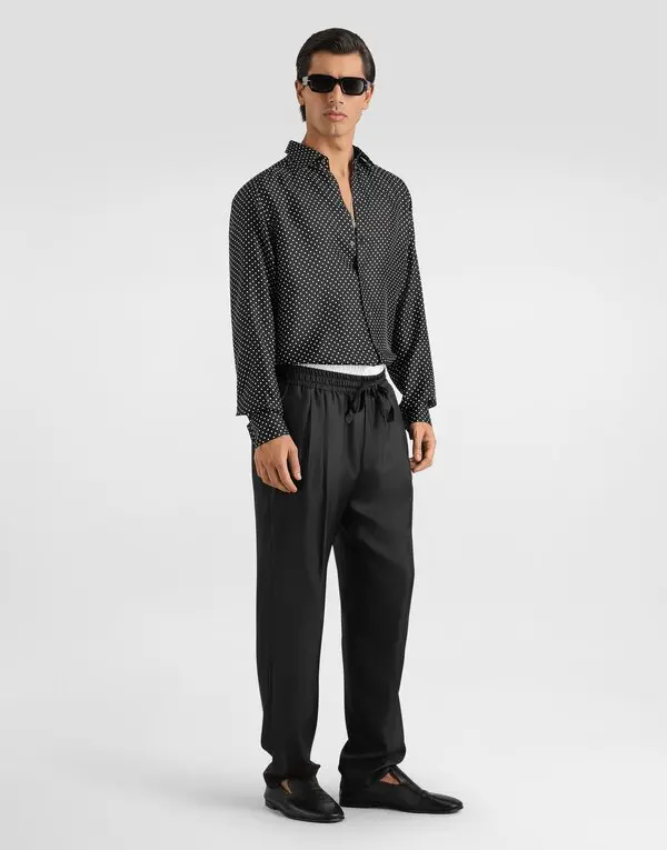 Dolce & Gabbana Polka Dot-print Silk Twill Martini Shirt