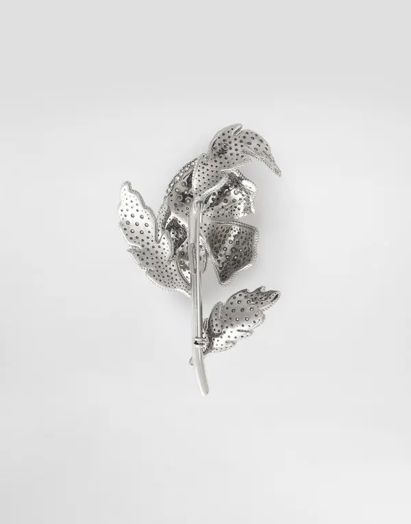 Dolce & Gabbana Flower Brooch With Rhinestones