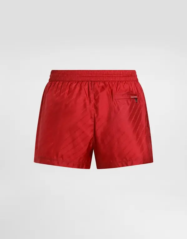 Dolce & Gabbana Short Swim Boxer Shorts With Logo Jacquard