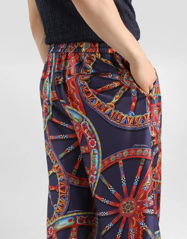 Dolce & Gabbana Carretto-print Twill Jogging Trousers