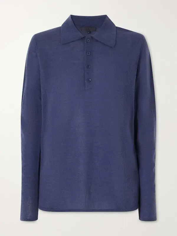 Tibi Wool-blend Knit Polo Sweater