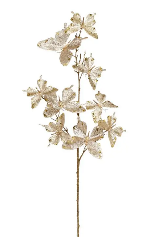 MARK ROBERTS Festive Glitter Leaf Spray