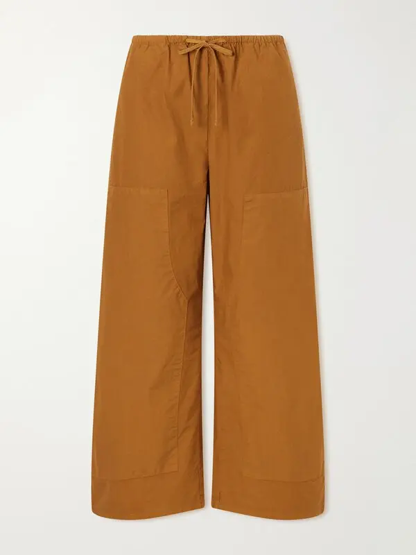 LESET Kyoto Cotton Wide-leg Pants - Brown