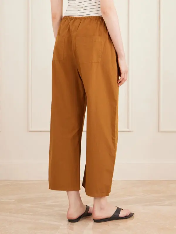 LESET Kyoto Cotton Wide-leg Pants - Brown