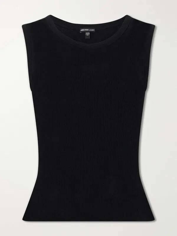 JAMES PERSE Ribbed Cotton And Cashmere-blend Tank