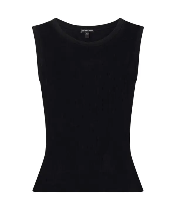 JAMES PERSE Ribbed Cotton And Cashmere-blend Tank Top - Black