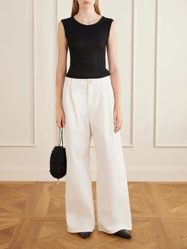 JAMES PERSE Ribbed Cotton And Cashmere-blend Tank Top