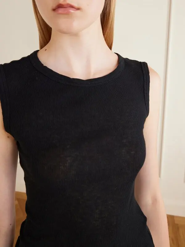 JAMES PERSE Ribbed Cotton And Cashmere-blend Tank Top