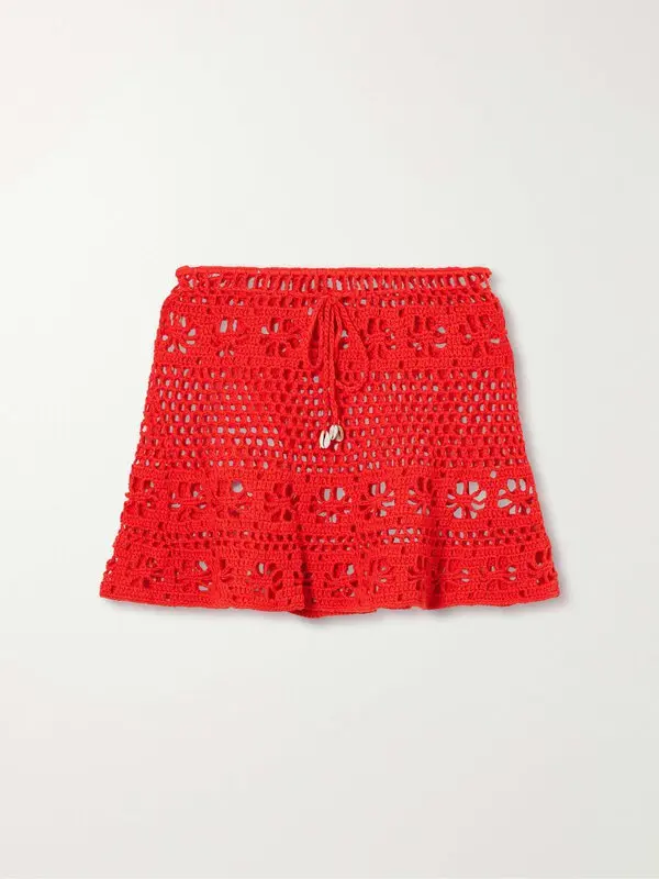 TERRY PUESTO Bonito Crocheted Organic-cotton Mini Skirt