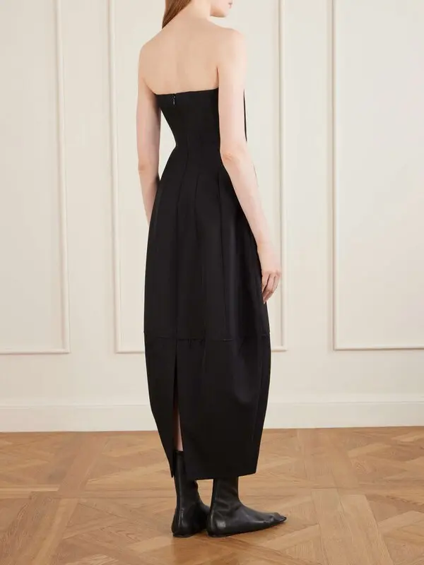 Khaite Stela Wool And Silk-blend Midi Dress