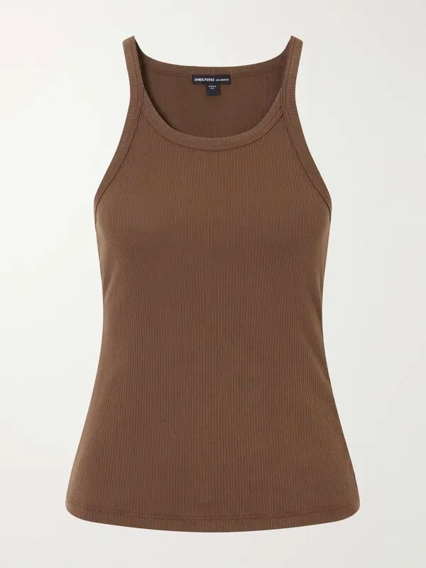 JAMES PERSE Ribbed Cotton-blend Tank