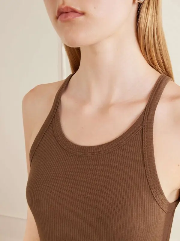 JAMES PERSE Ribbed Cotton-blend Tank