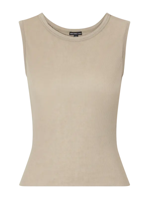 JAMES PERSE Ribbed Cotton And Cashmere-blend Tank Top - Brown