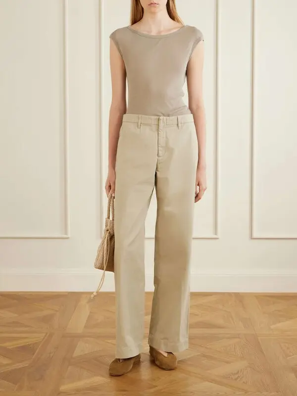 JAMES PERSE Ribbed Cotton And Cashmere-blend Tank